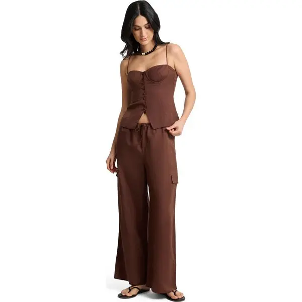 Onia Air Linen Cargo Pant - Brown