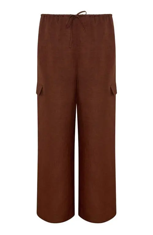 Onia Air Linen Cargo Pant - Brown