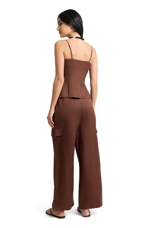 Onia Air Linen Cargo Pant - Brown