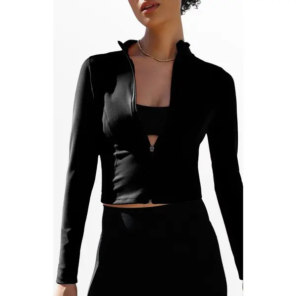 Pepper Zip Up Jacket - Black