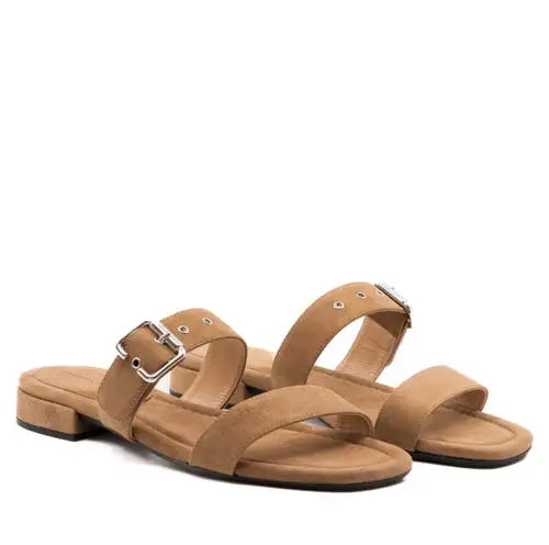 ANDREA GOMEZ Frida Suede Sandals - Camel