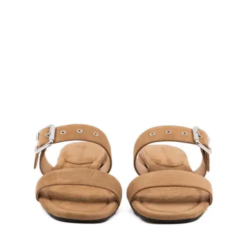 ANDREA GOMEZ Frida Suede Sandals - Camel