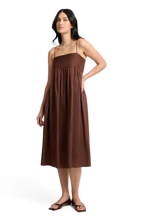 Onia A-line Pintuck Midi Dress