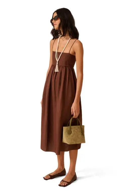 Onia A-line Pintuck Midi Dress