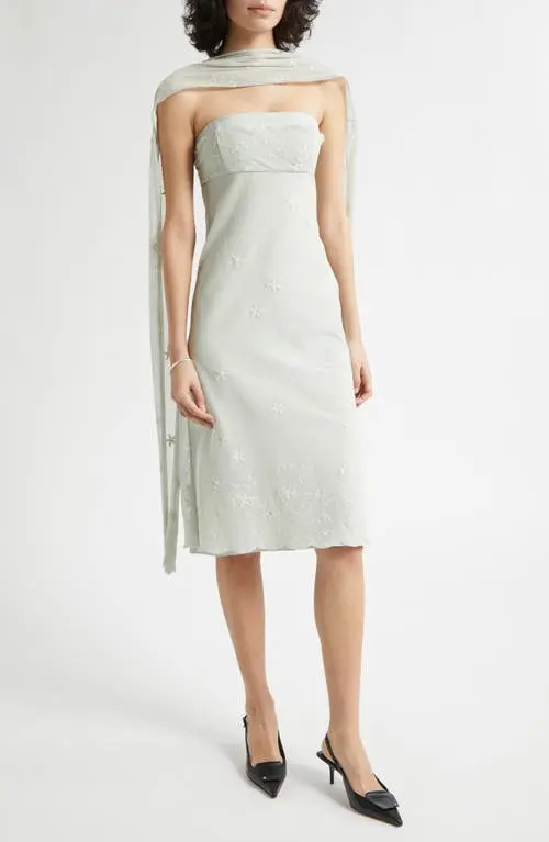 Posse Strapless Silk-blend Dress With Scarf