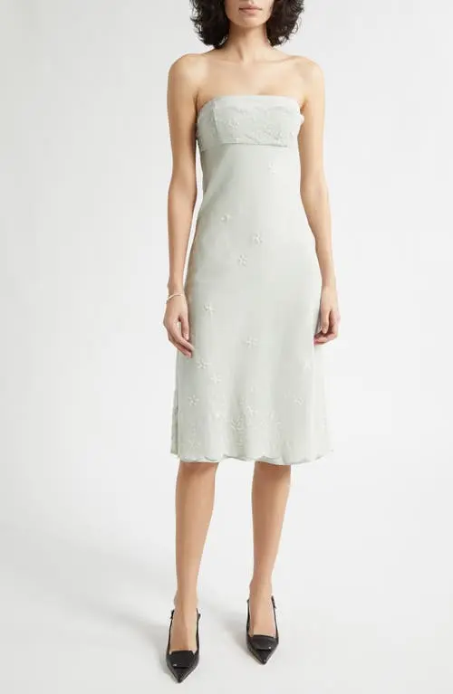 Posse Strapless Silk-blend Dress With Scarf