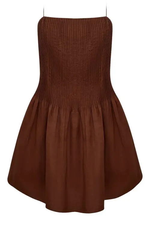 Onia Dropped Waist Pintuck Dress