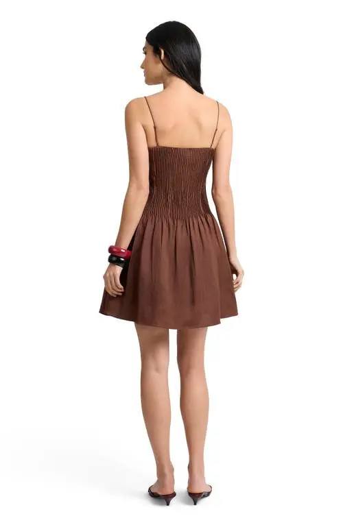 Onia Dropped Waist Pintuck Dress