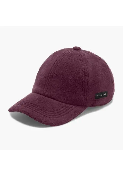 Turtle Fur Fleece Baseball Cap - Cherry Lacquer