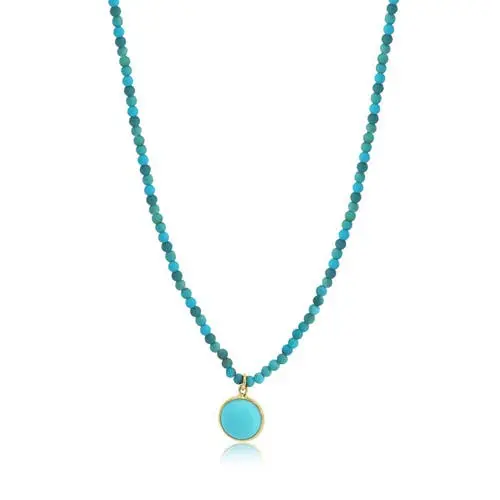 THE LOVERY FINE JEWELRY Beaded Bezel Necklace - Turquoise