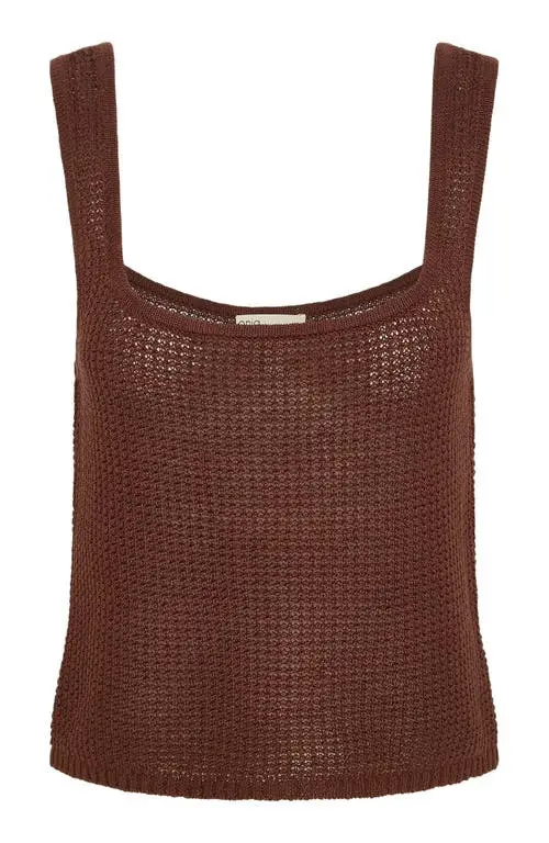 Onia Knit Square Neck Tank Top - Brown