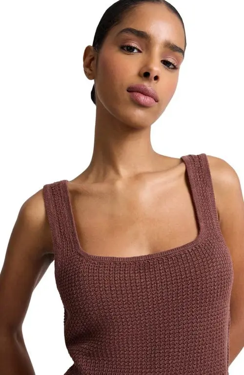 Onia Knit Square Neck Tank Top - Brown