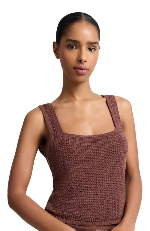 Onia Knit Square Neck Tank Top - Brown