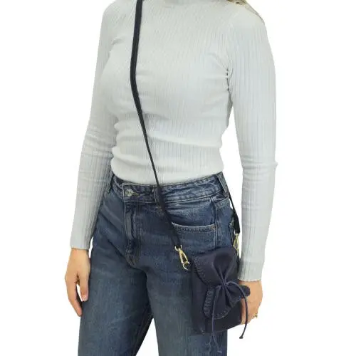 Carlos Falchi Cell Phone Lambskin Leather Shoulder Bag