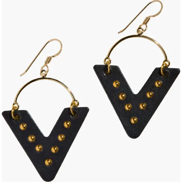 NICKEL & SUEDE Sutton Earrings - Black/silver