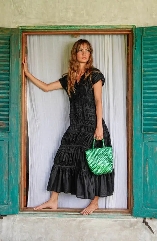 BRUNNA.CO The Srikandi Ruffle Maxi Dress - Black