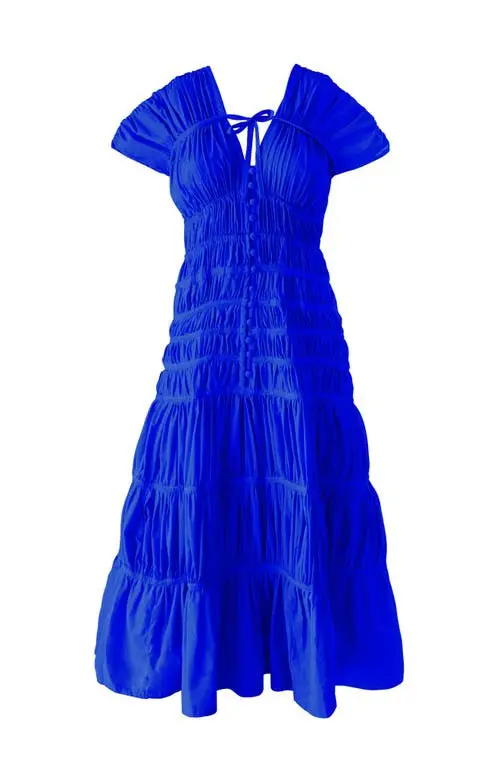BRUNNA.CO The Srikandi Ruffle Maxi Dress - Royal Blue