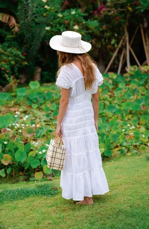 BRUNNA.CO Srikandi Ruffle Maxi Dress - White