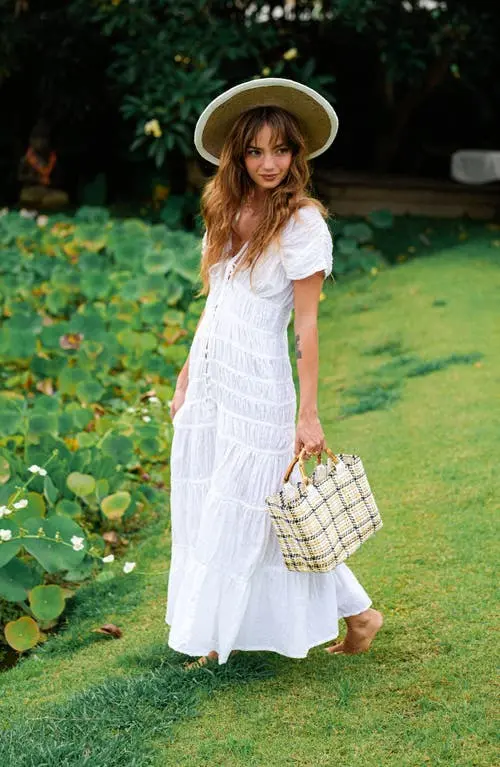 BRUNNA.CO Srikandi Ruffle Maxi Dress - White