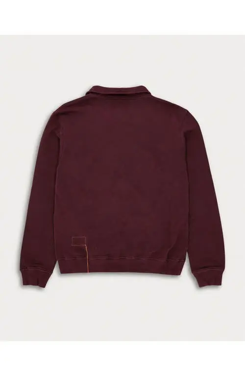 FORTELA Woven Zip-up Sweatshirt - Wine