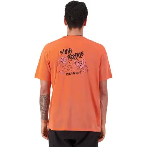 MONS ROYALE Icon Merino T-shirt - Sun Orange