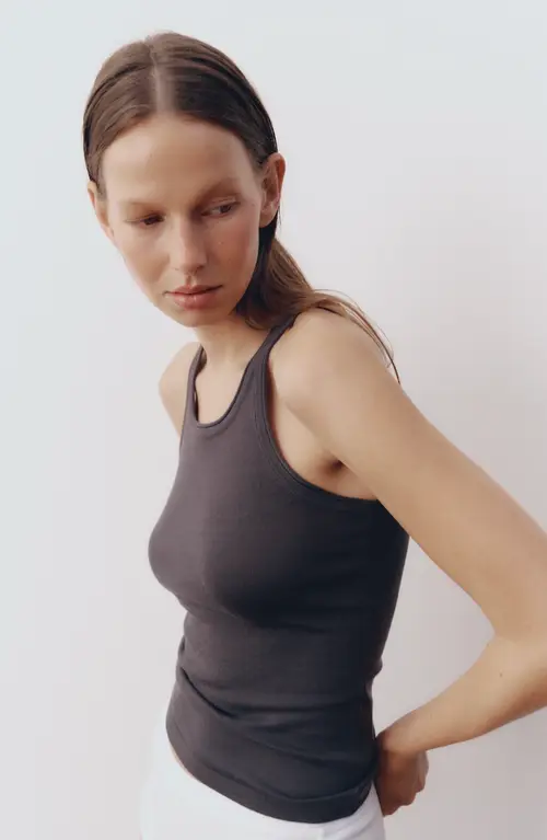 ALL MY LOVE Wool Blend Tank Top - Charcoal