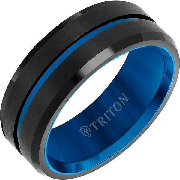 TRITON 8mm Tungsten Carbide Ring - Blue