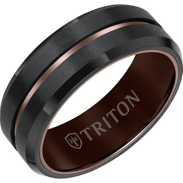 TRITON 8mm Tungsten Carbide Ring - Brown
