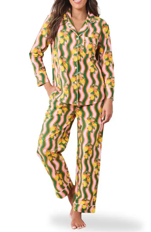 PRINTFRESH Long Sleeve Organic Cotton Pajamas Set - Limoncello