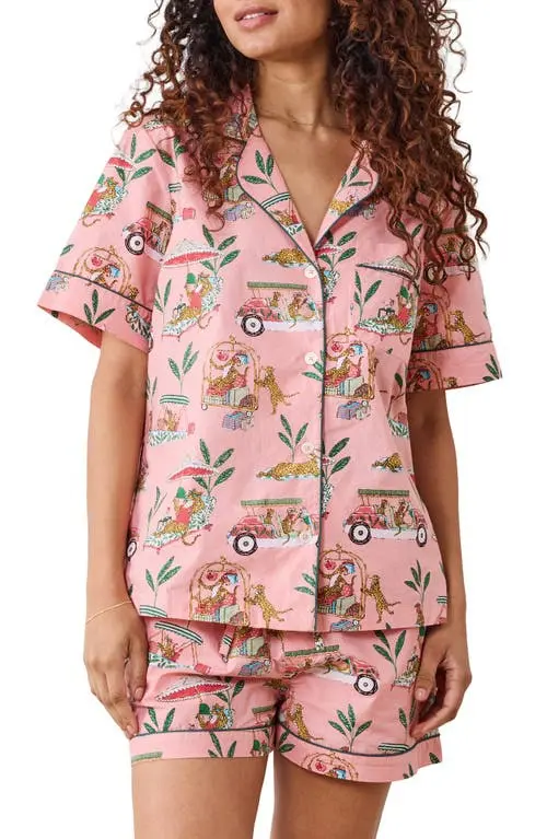 PRINTFRESH Short Organic Cotton Pajamas Set - Peach Daiquiri