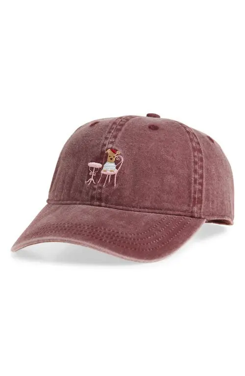 FRASIER STERLING Bonjour Cotton Canvas Baseball Cap - Burgundy
