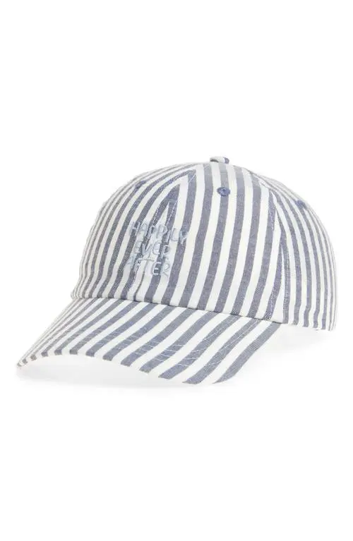 FRASIER STERLING Stripe Cotton Canvas Baseball Cap - Grey