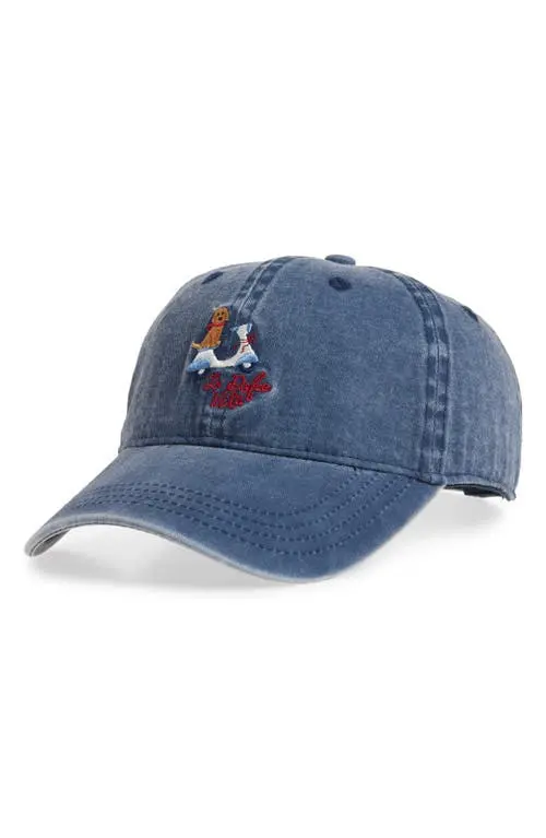 FRASIER STERLING Dolce Vita Cotton Canvas Baseball Cap - Blue