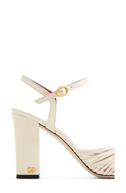 Valentino Garavani Annet Block Heel Sandal - Ivory