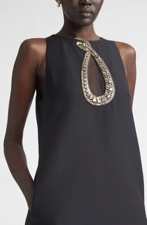 Valentino Garavani Crystal Embellished Snake Minidress - Black/Gold |  Editorialist