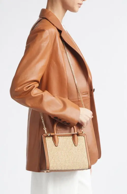 Strathberry Mini Woven Raffia Tote - Tan/natural