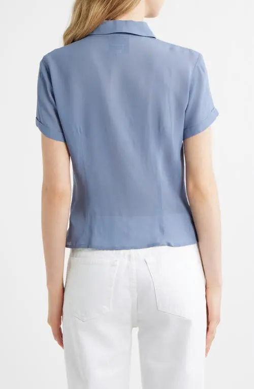 REFORMATION Corin Semi-sheer Button-up Top