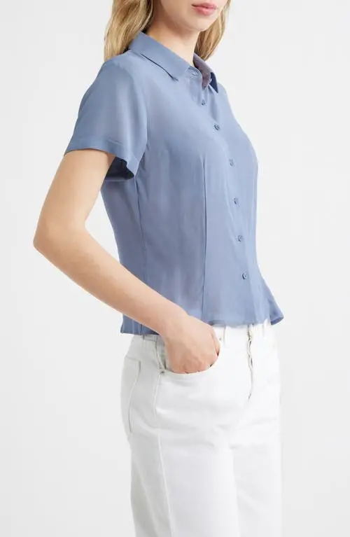REFORMATION Corin Semi-sheer Button-up Top