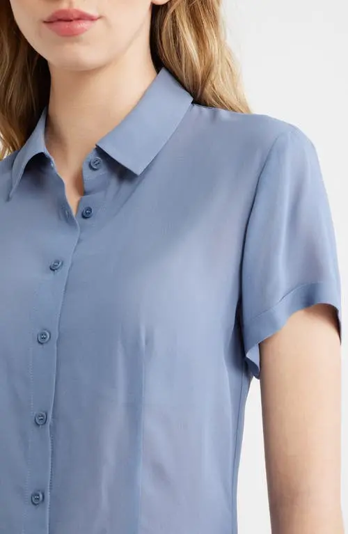 REFORMATION Corin Semi-sheer Button-up Top