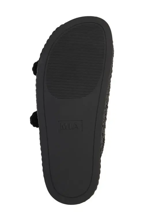 Mia Braided Buckle Strap Platform Sandals - Black