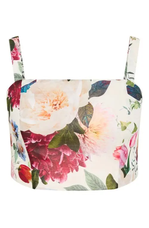 City Chic Bianka Print Crop Tank - Botanical Bloom
