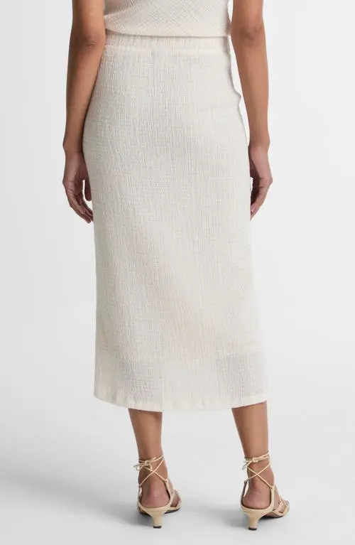 Vince Grid Textured Midi Skirt - Chalk