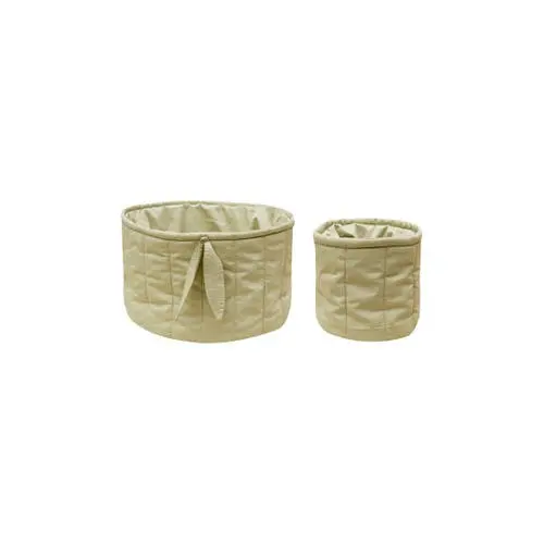 LORENA CANALS Set Of Two Quilted Baskets - Olive