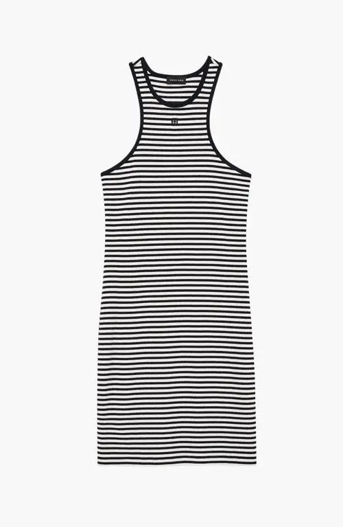 ANINE BING Cole Mini Dress - White/black