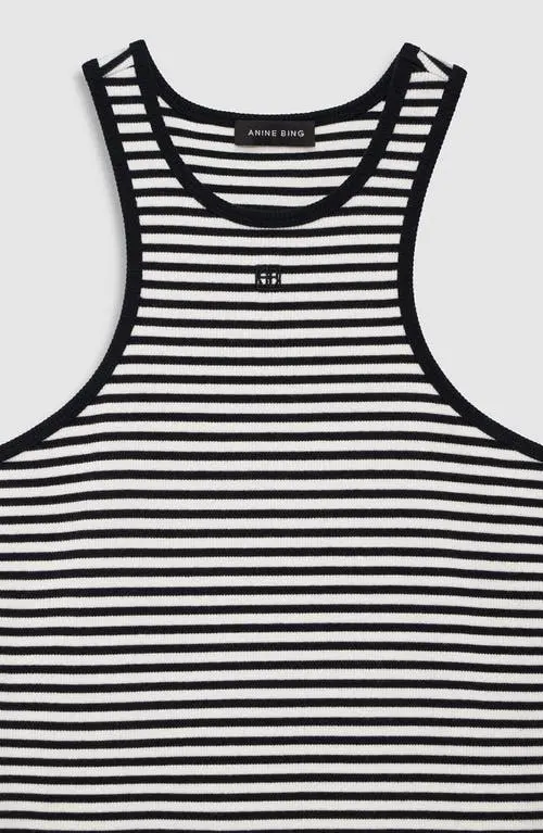ANINE BING Cole Mini Dress - White/black