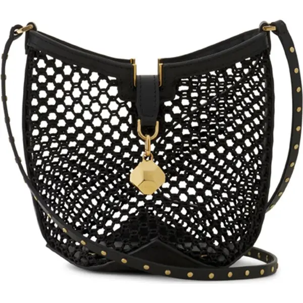LANVIN Catch Small Bucket Bag In Mesh - Black