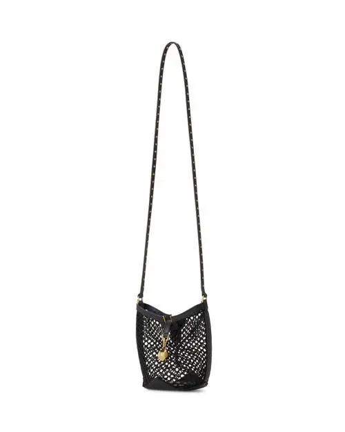 LANVIN Catch Small Bucket Bag In Mesh - Black