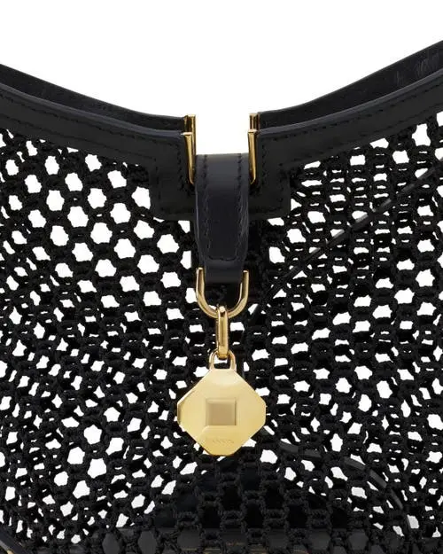 LANVIN Catch Small Bucket Bag In Mesh - Black