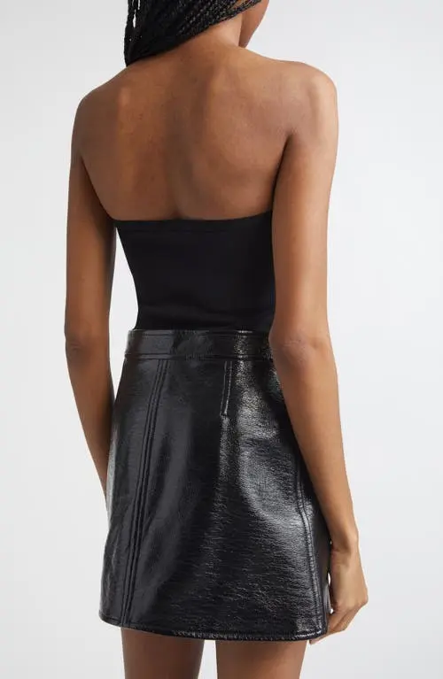 COURREGES Buckle Detail Bustier Knit Top - Black