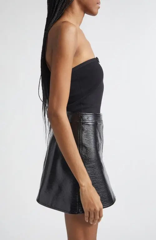 COURREGES Buckle Detail Bustier Knit Top - Black